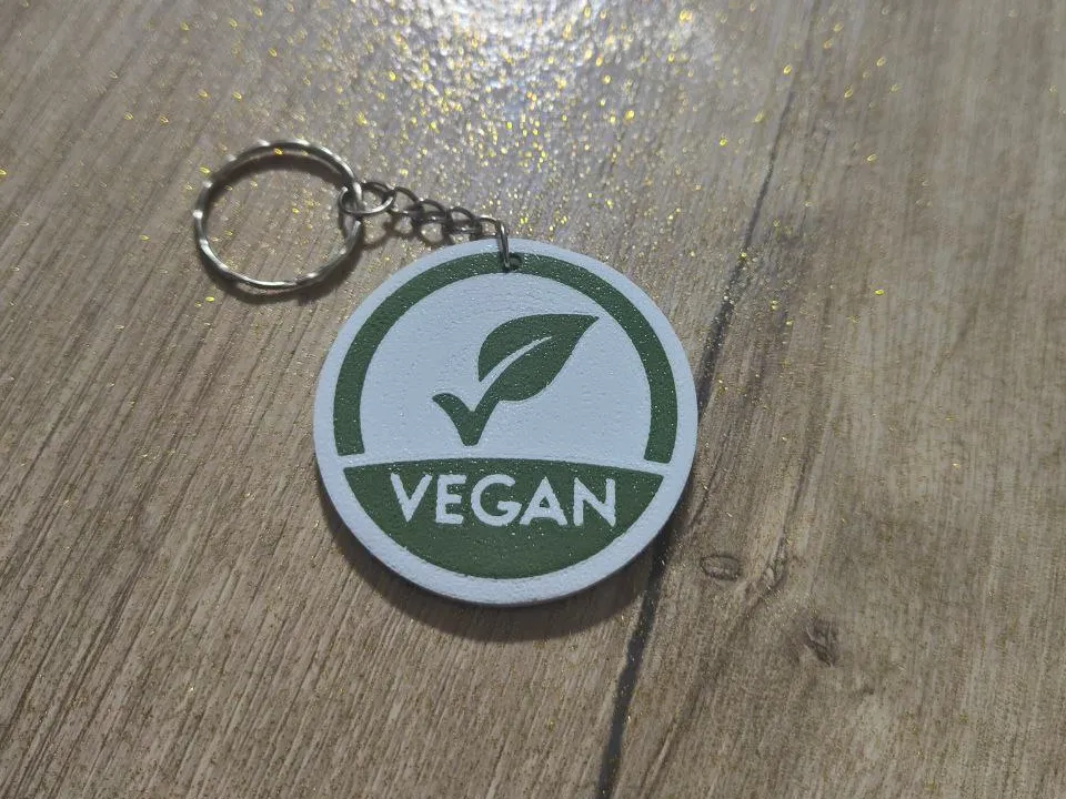 Vegan Keychain - Free 3D Print Model - MakerWorld