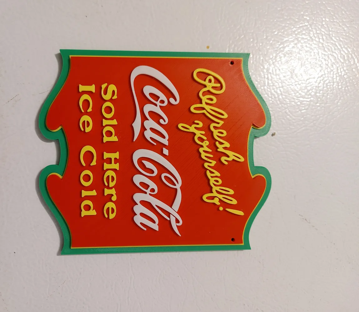 Vintage Coca-Cola sign - Free 3D Print Model - MakerWorld