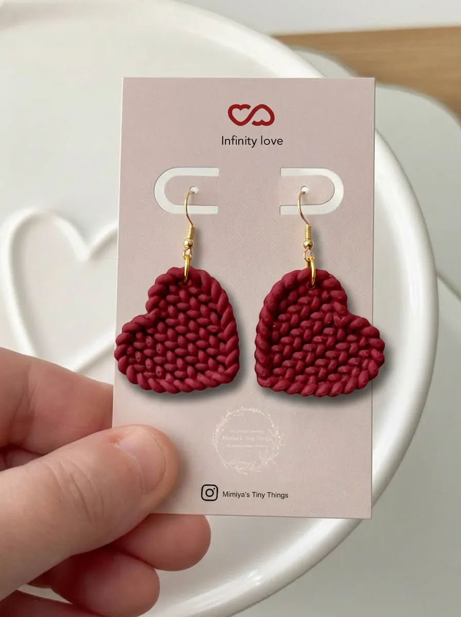 Woven Heart Earrings - Free 3D Print Model - MakerWorld