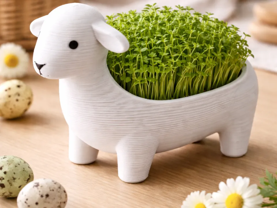 Easter Lamb Flower Pot Cress - Free 3D Print Model - MakerWorld