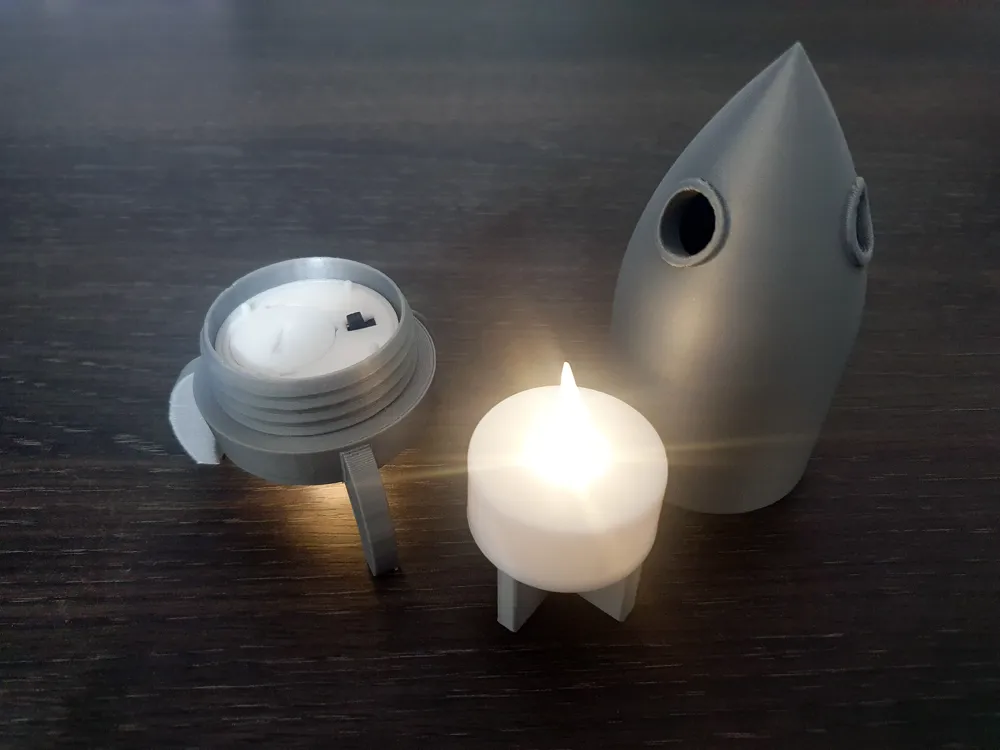 Bambu Tea Light Rocket by Makesona MakerWorld: Download Free 3D Models