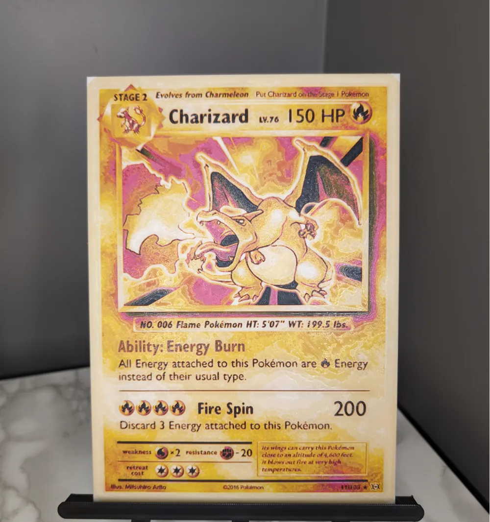 Oversized Charizard Pokemon Card (Hueforge) by Average Dad Prints ...
