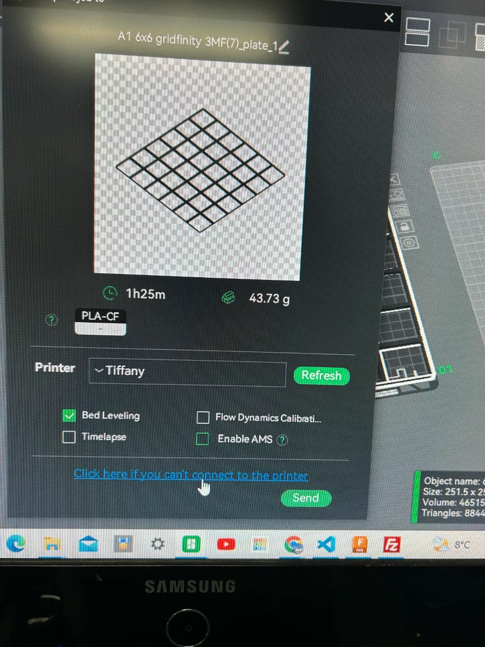 6X6 Gridfinity base plate, A1, X1. P1 profile by Throttle X design ...