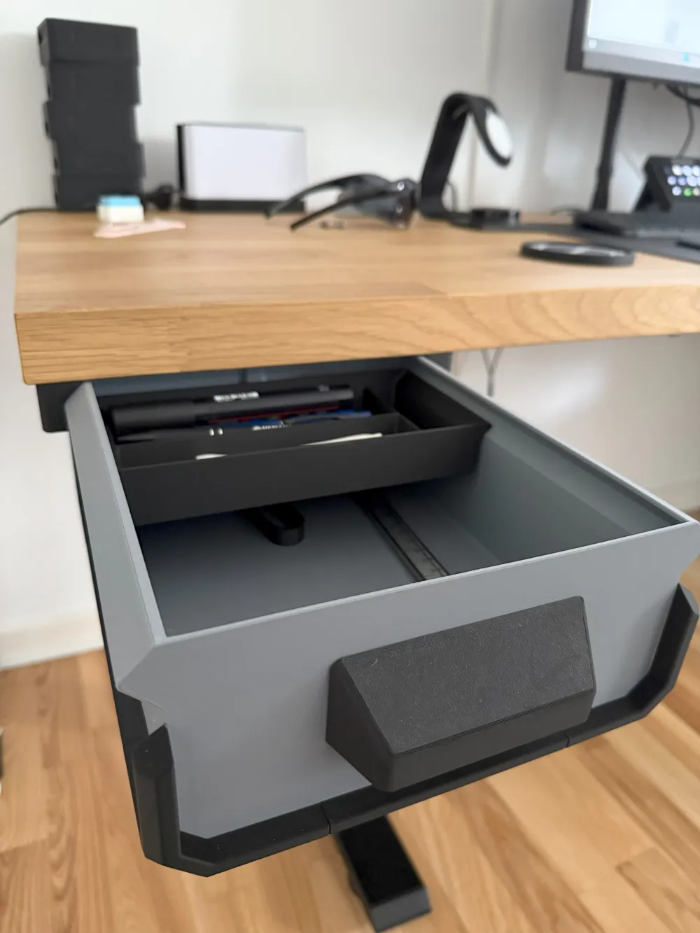 Under desk drawer with multi storage - Free 3D Print Model - MakerWorld