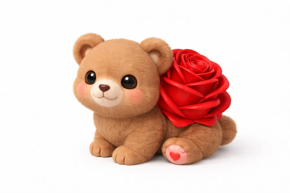 Valentine Gift Animal Set – Cute Rose Figures - Free 3D Print Model ...