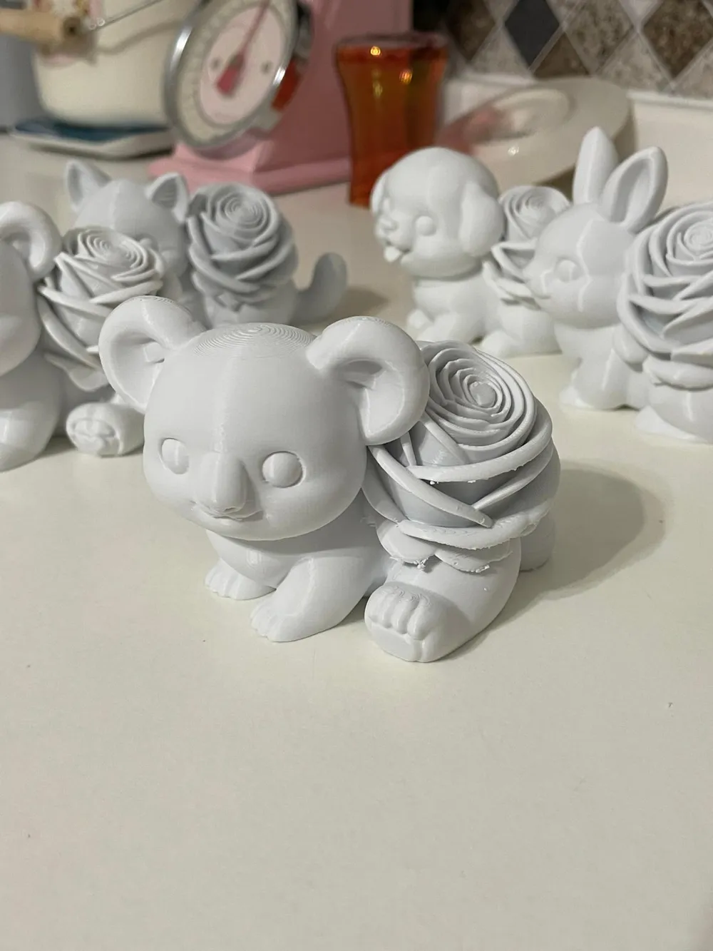 Valentine Gift Animal Set – Cute Rose Figures - Free 3D Print Model ...