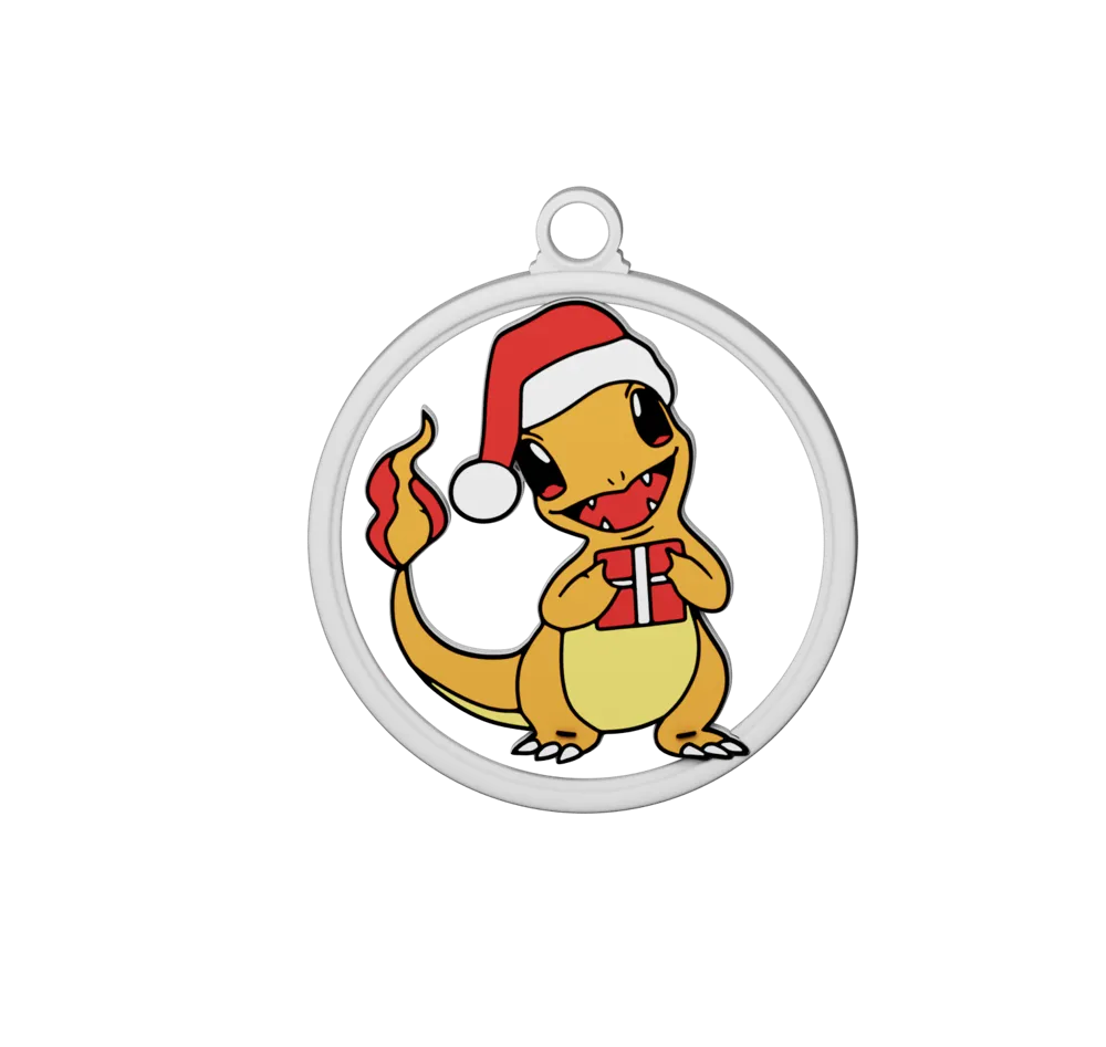 Charmander Christmas Ornament Color - Free 3D Print Model - MakerWorld