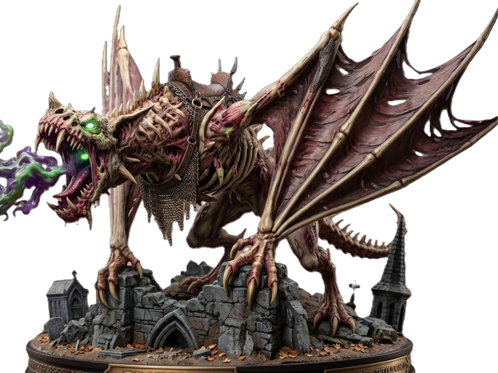 Undead Bone Dragon – Dread Lich Dragon - Free 3D Print Model - MakerWorld