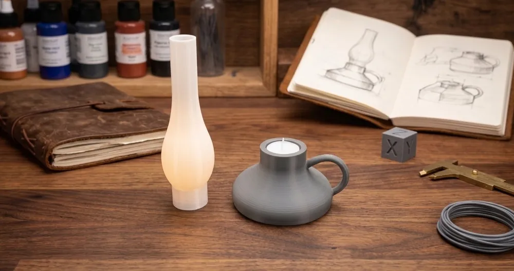Vintage Oil Lamp LED Tealight Holder - Free 3D Print Model - MakerWorld