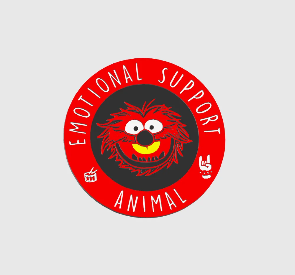 Emotional support Animal - muppet badge by dubmehard - MakerWorld