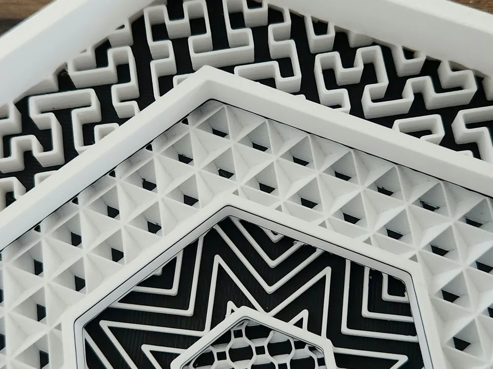Multi-Level Decorative Geometric Patterns Tray by ...