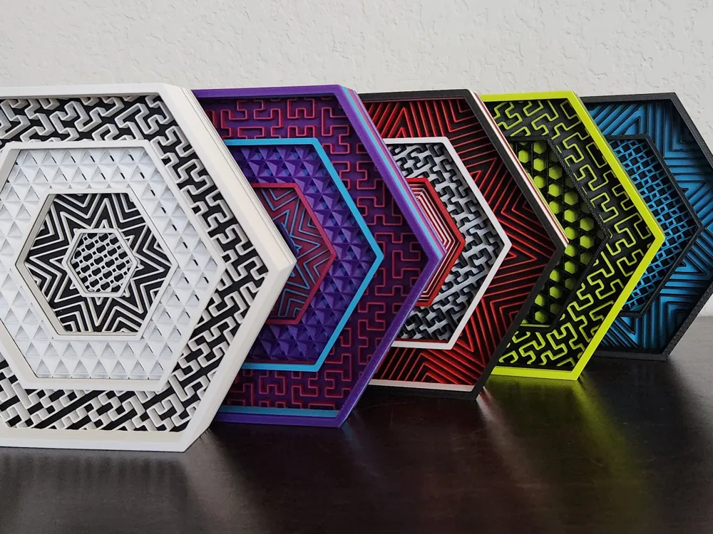 Multi-Level Decorative Geometric Patterns Tray by OminousFyxen3D ...