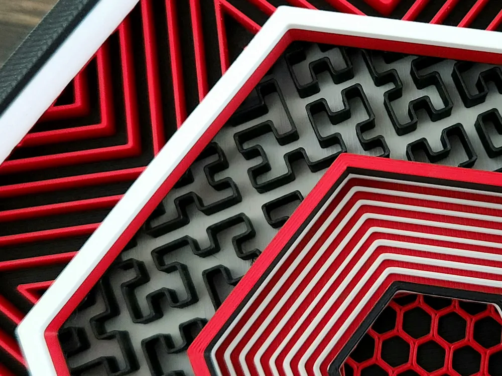 Multi-Level Decorative Geometric Patterns Tray by ...