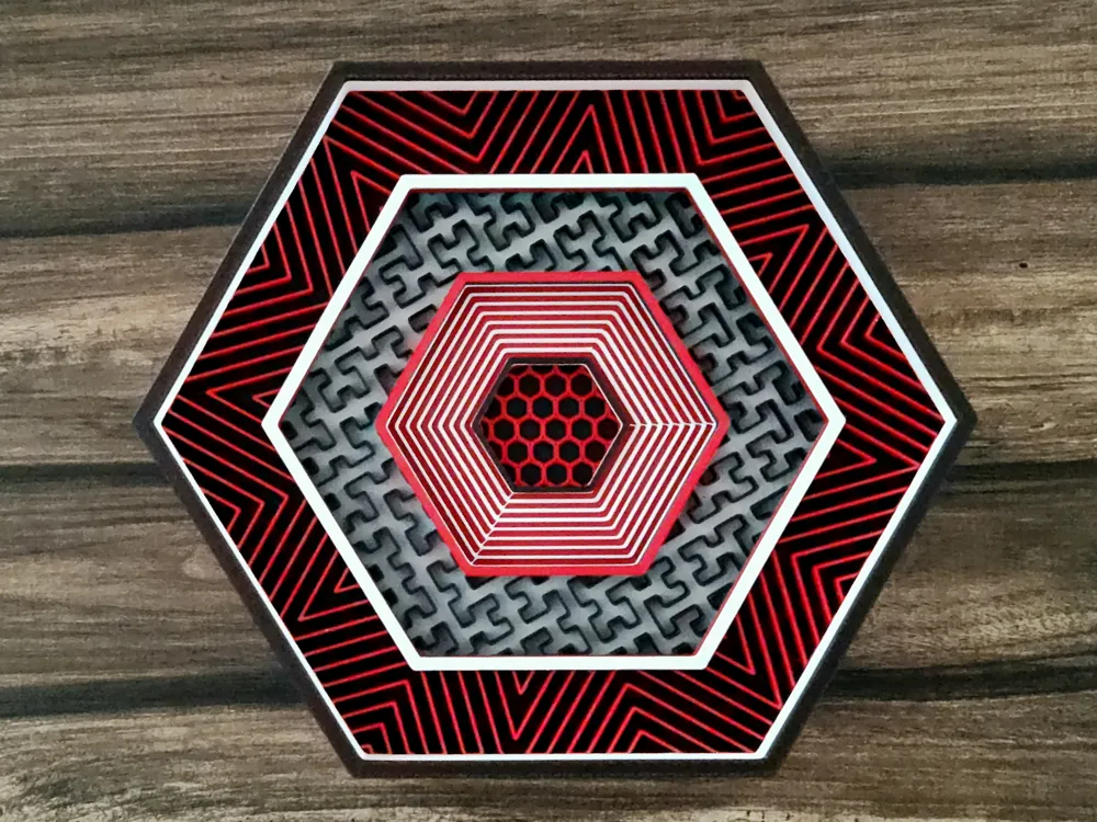 Multi-Level Decorative Geometric Patterns Tray by ...