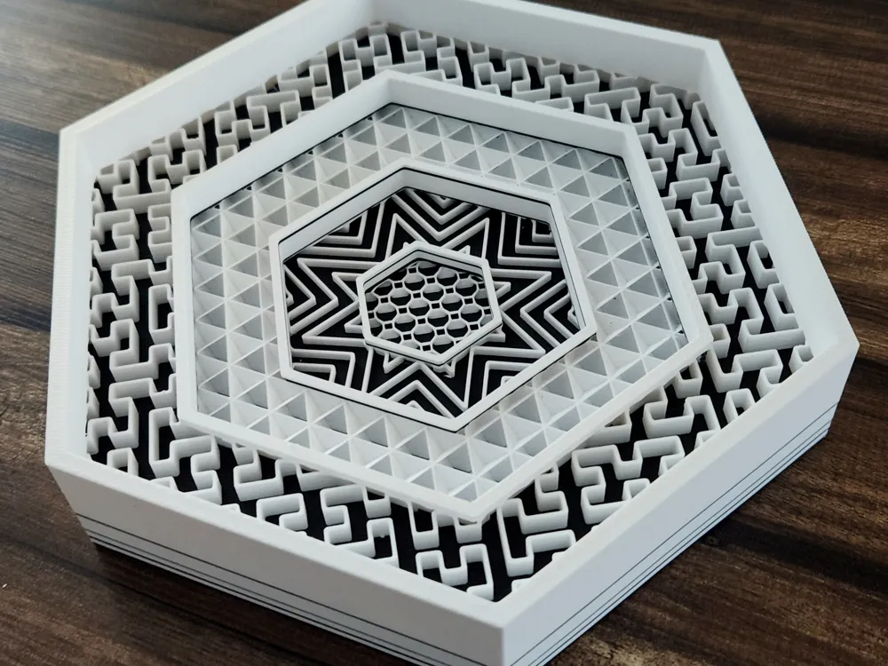 Multi-Level Decorative Geometric Patterns Tray by OminousFyxen3D ...