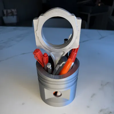 Piston Pen Holder Desk Organizer by Tridimprints MakerWorld: Download ...
