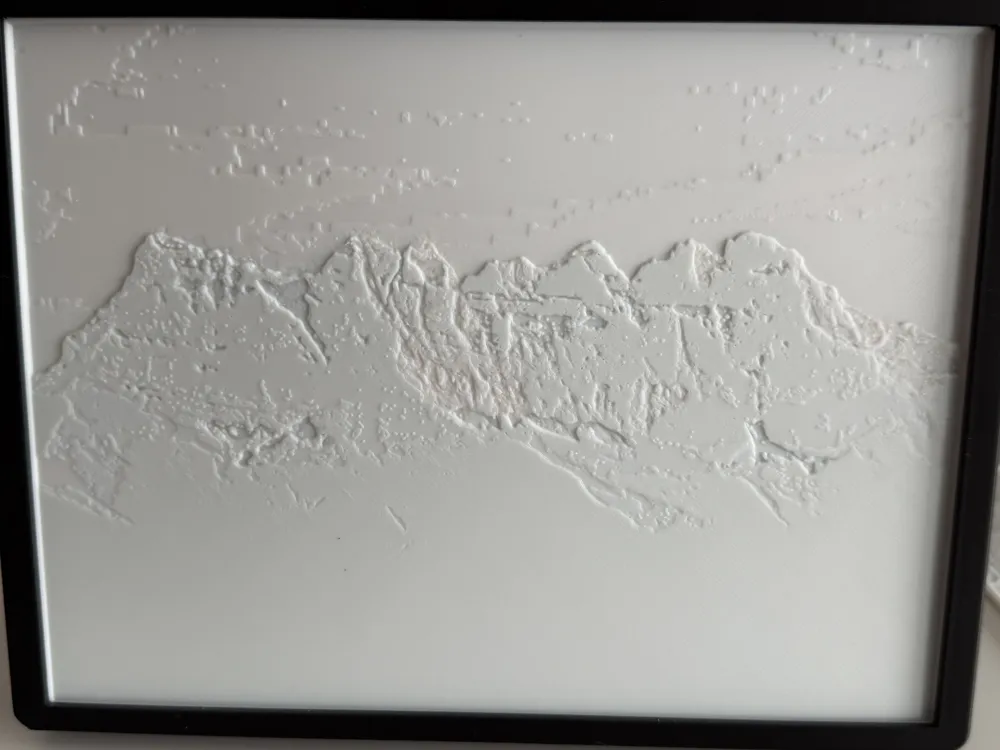 Lithophane with frame, image of the Dents du Midi by reefguard ...