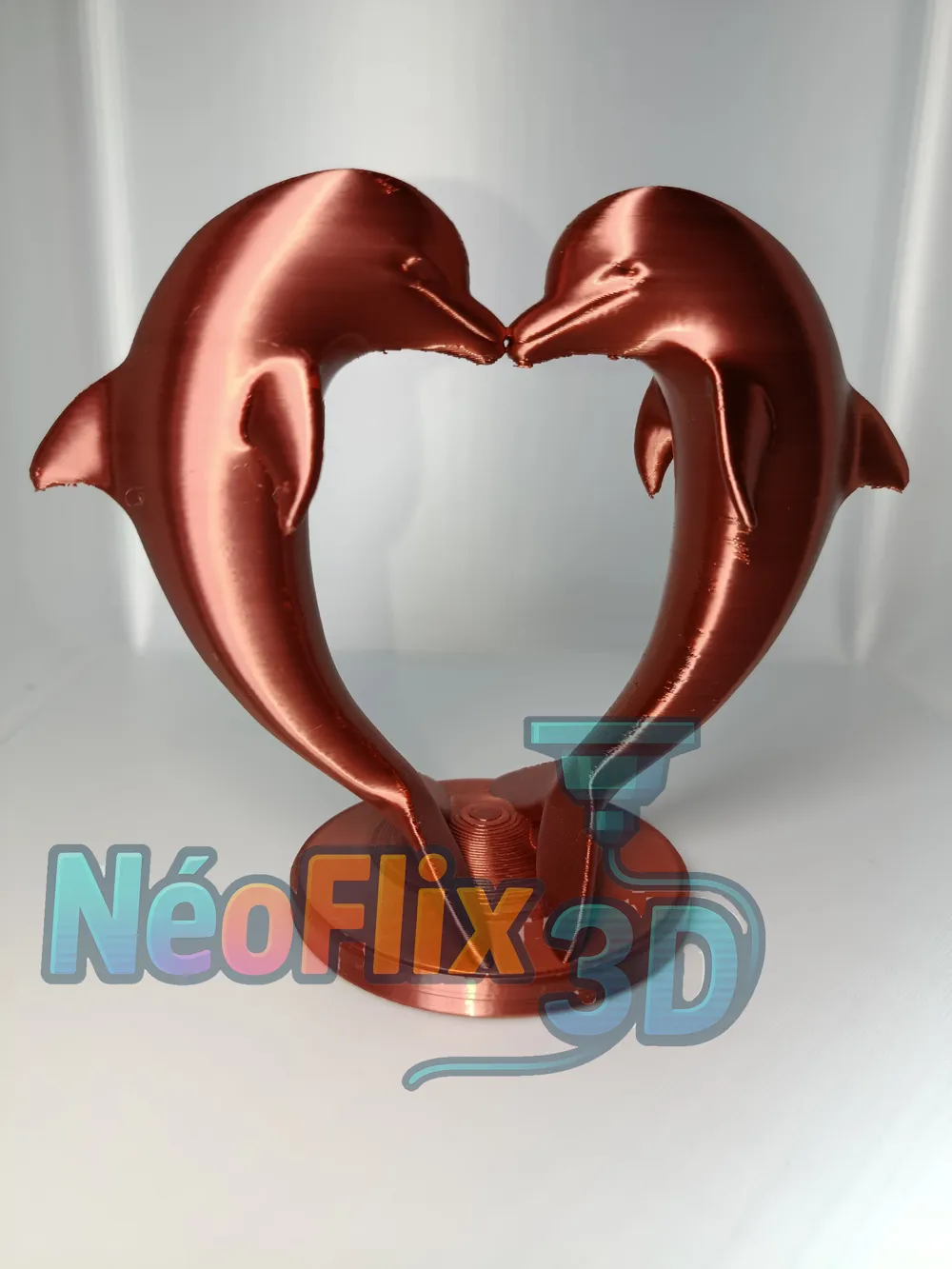 Loving Dolphins – 3D Heart Sculpture - Free 3D Print Model - MakerWorld
