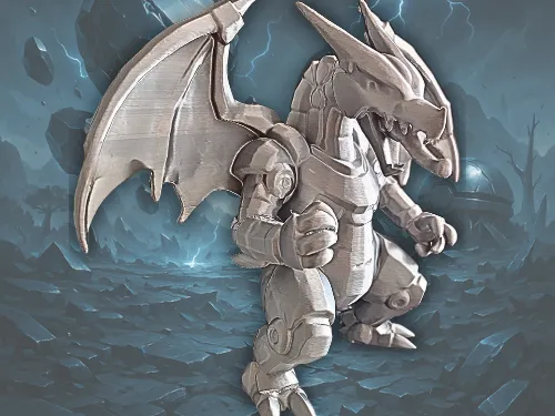 Charizard Mecha type - Armored - Pokémon - Free 3D Print Model - MakerWorld