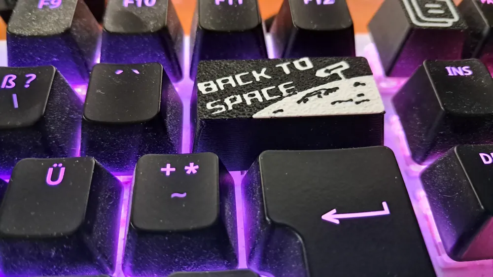 "Space" backspace keycap - Free 3D Print Model - MakerWorld