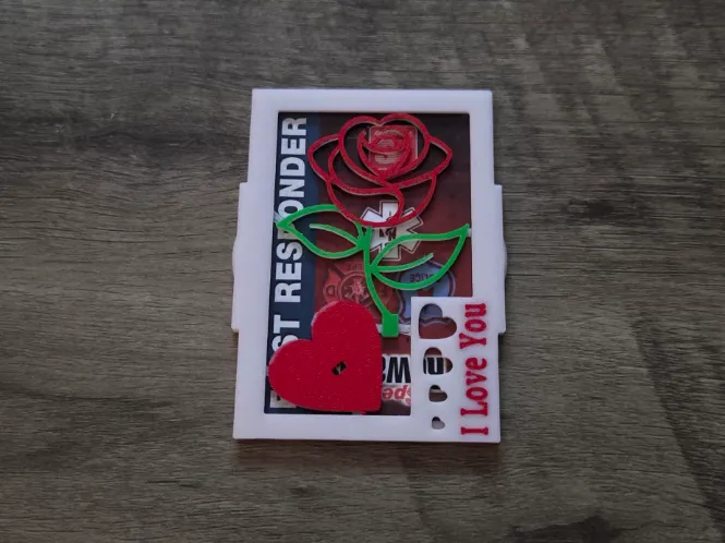 Valentines Day Gift card holder with Kit Card Rose - Free 3D Print ...