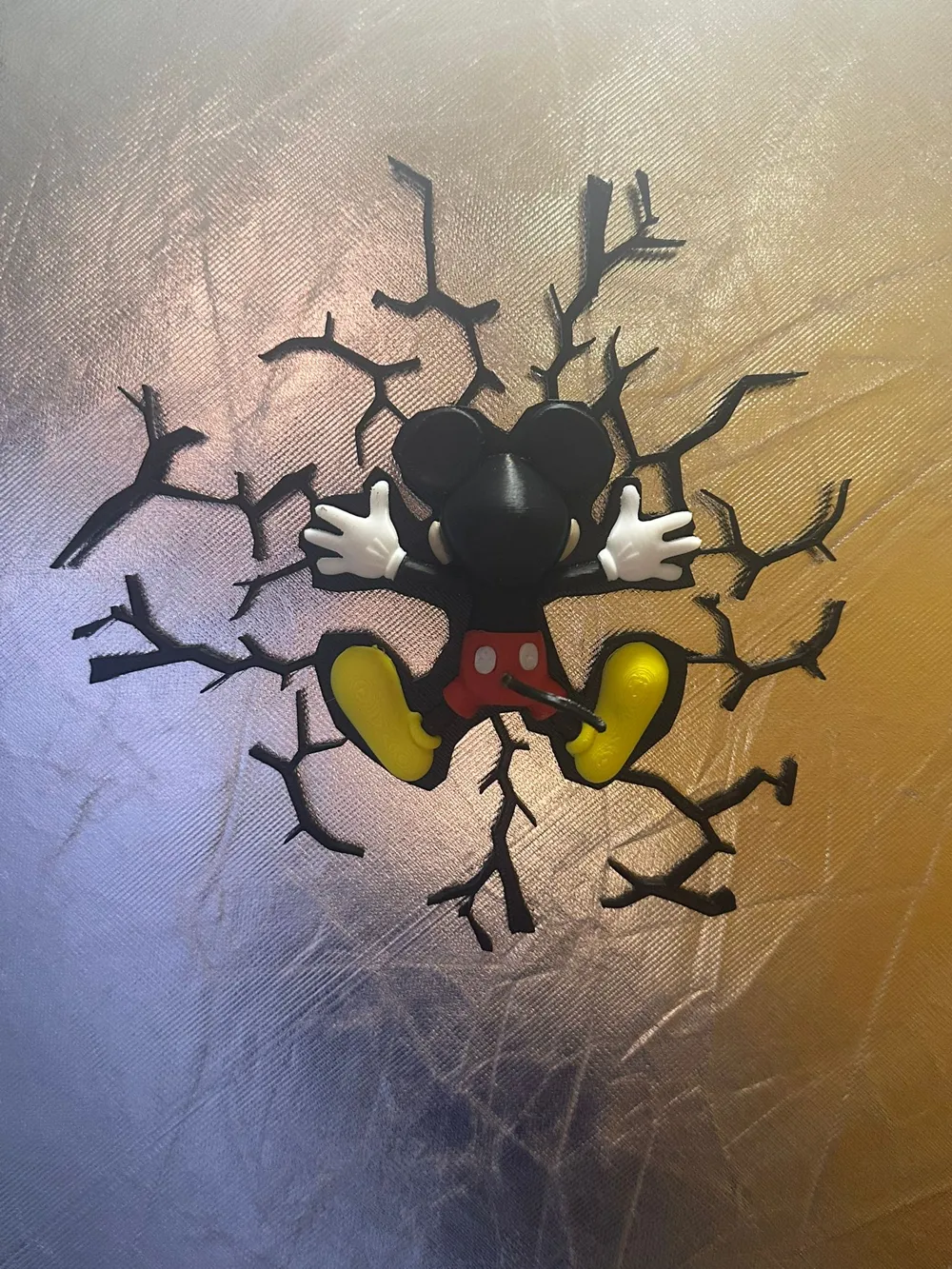 Mickey Mouse "Wall Crash"-Fake impact wall decal - Free 3D Print Model ...