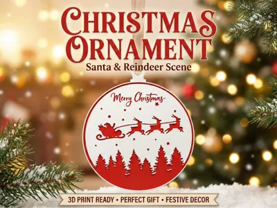 Merry christmas decoration for three - Free 3D Print Model - MakerWorld