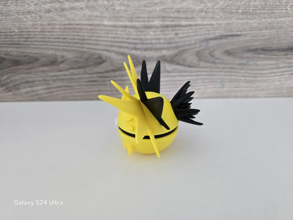 #0145 Zapdos Pokéball - Multiparts - Free 3D Print Model - MakerWorld