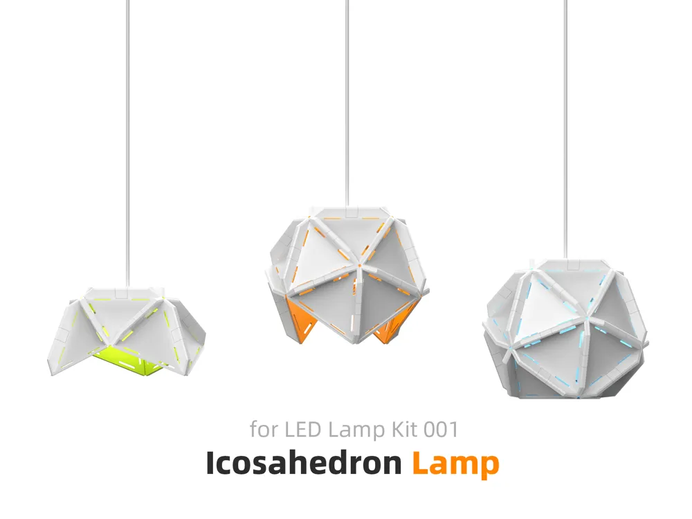 Icosahedron Lamp for LED Lamp Kit 001 by wuguigui MakerWorld: Download ...