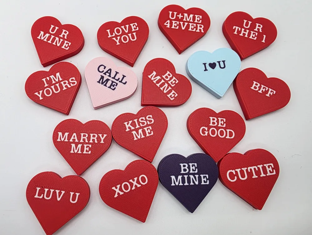 15 Conversation Hearts - AMS - Free 3D Print Model - MakerWorld