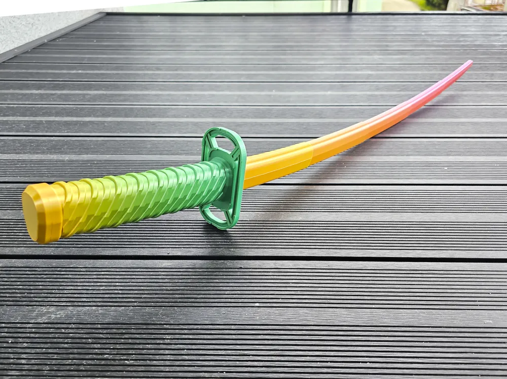 One-Hand Katana (92cm, print in place) - Free 3D Print Model - MakerWorld