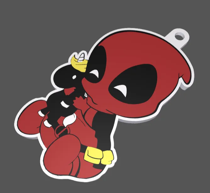 Deadpool 4 Color Keychain by StlRealm - MakerWorld