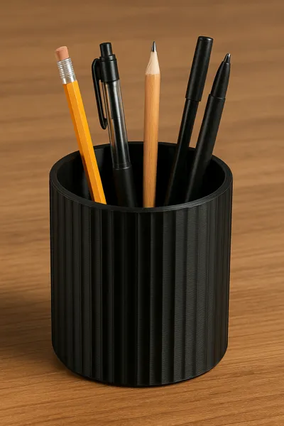 Modern Design Ribbed Pencil Holder - Free 3D Print Model - MakerWorld