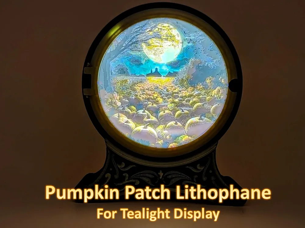 Pumpkin Patch Lithophane For Tealight Display Remixed by MadMax3D ...