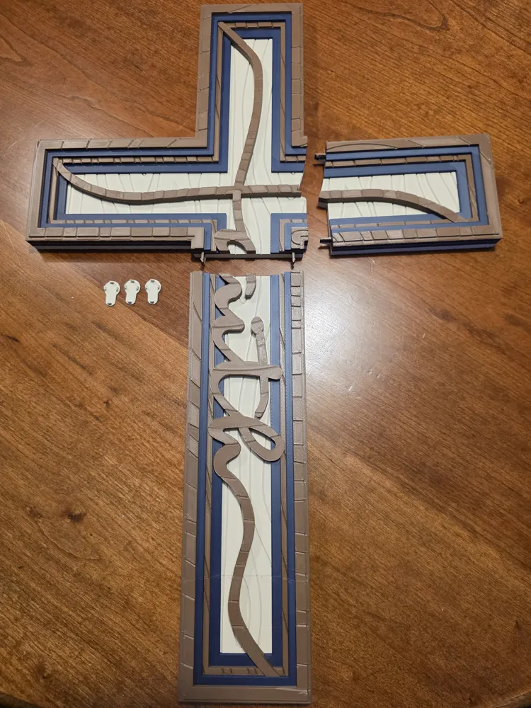 20" Faith Cross with wood grain texture - Free 3D Print Model - MakerWorld