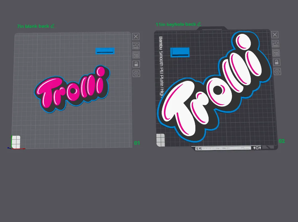 Trolli candy sour worms logo sign plaque 2-sizes - Free 3D Print Model ...