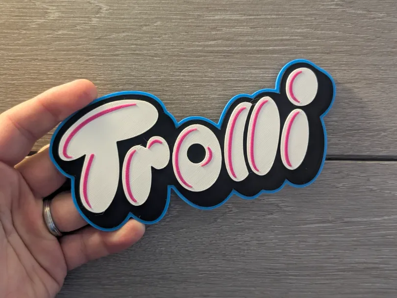 Trolli candy sour worms logo sign plaque 2-sizes - Free 3D Print Model ...