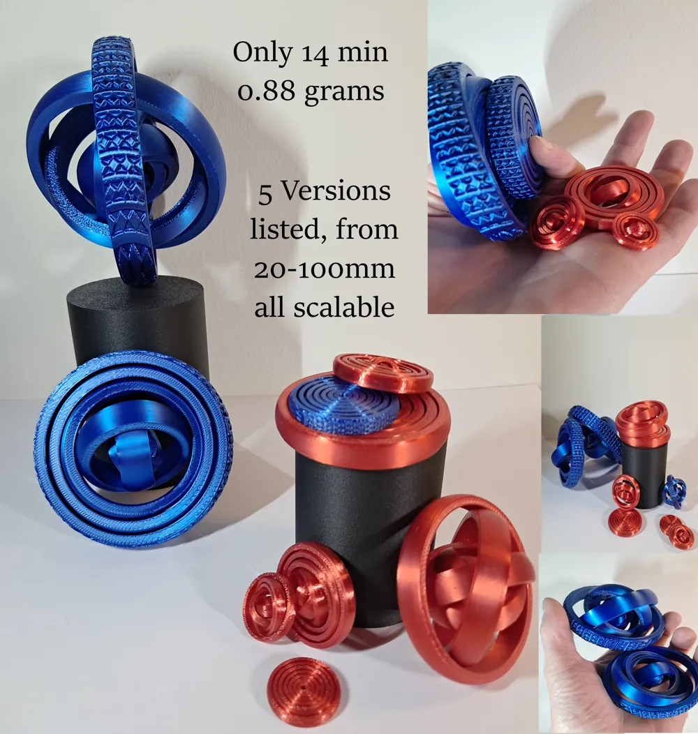 Gyro Ring Spinner Fidget — Print-in-Place, 2-10cm by World of prints ...