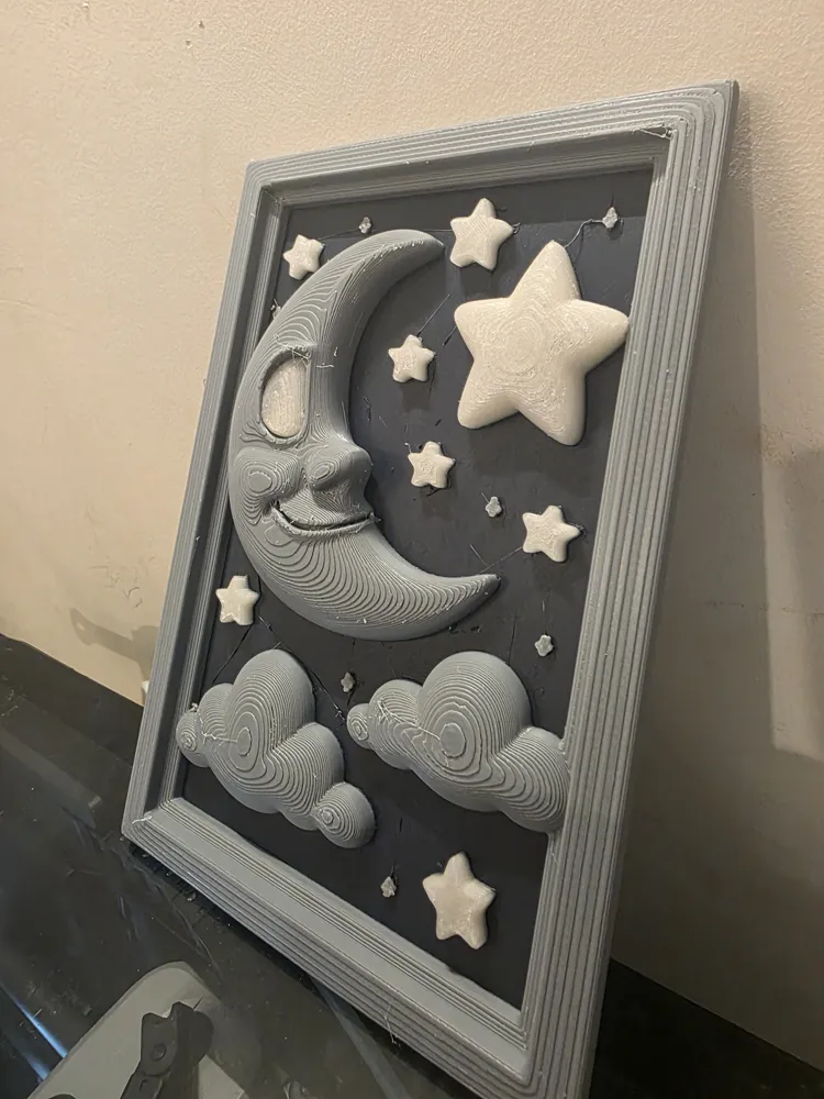 Smiling Moon & Stars Night Light Frame by T&T Production MakerWorld ...