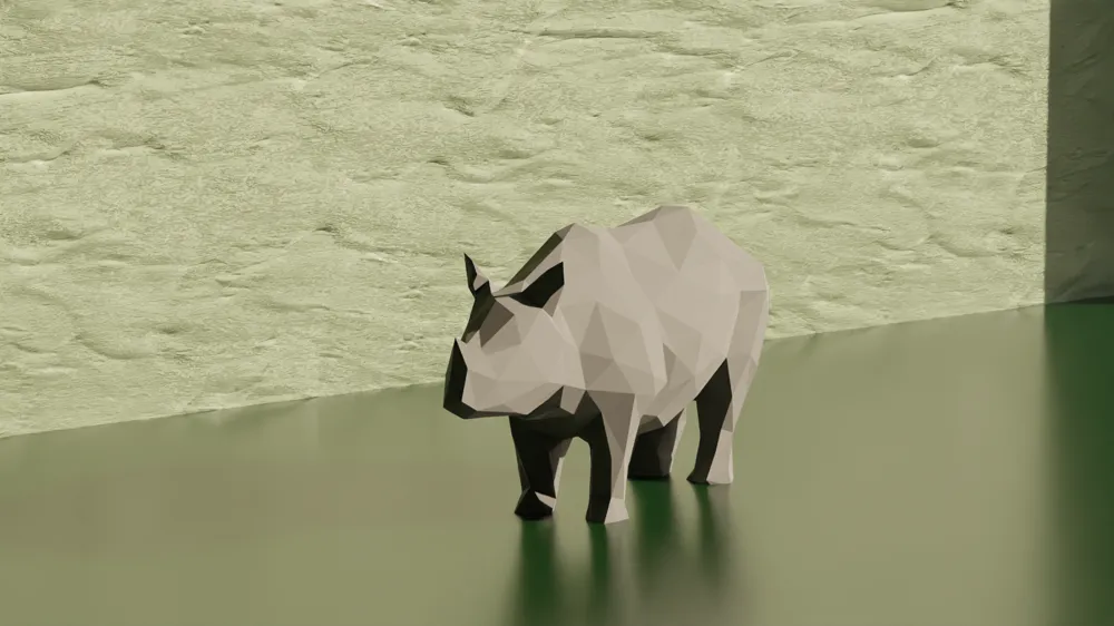 Rhino - Low Poly (Decoration) Remixed by calebtimoteo - MakerWorld