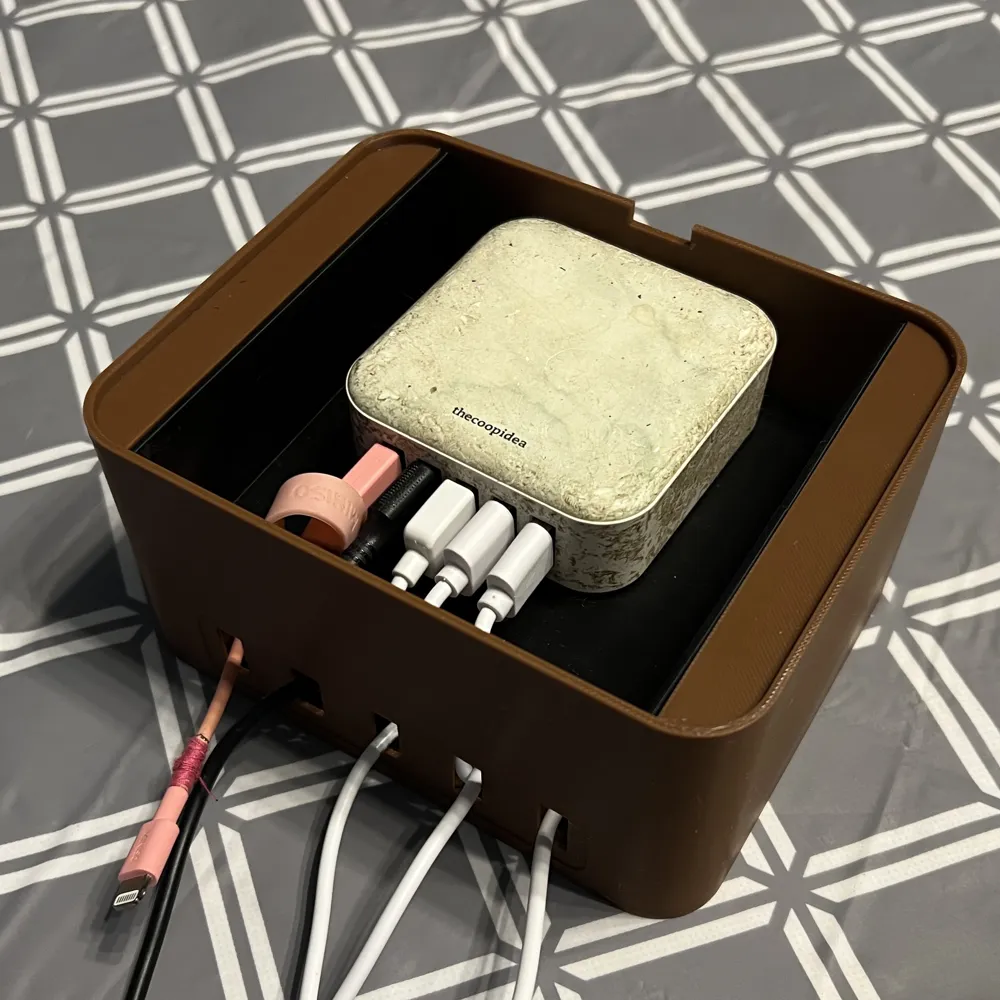 USB cable storage organizer (USB charger / hub) - Free 3D Print Model ...