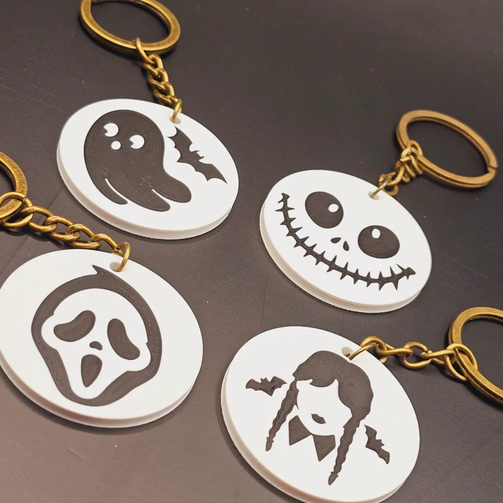 Halloween keychain (SET OF 4) - Free 3D Print Model - MakerWorld