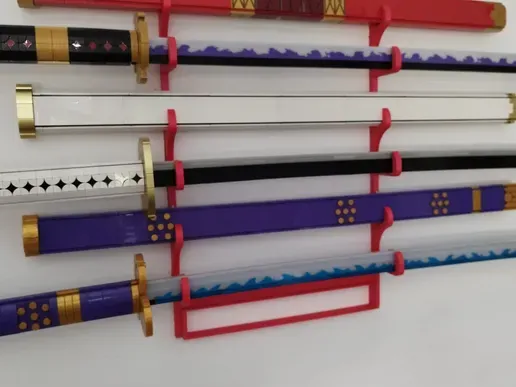 wall-mounted katana stand / Support mural katana - Free 3D Print Model ...