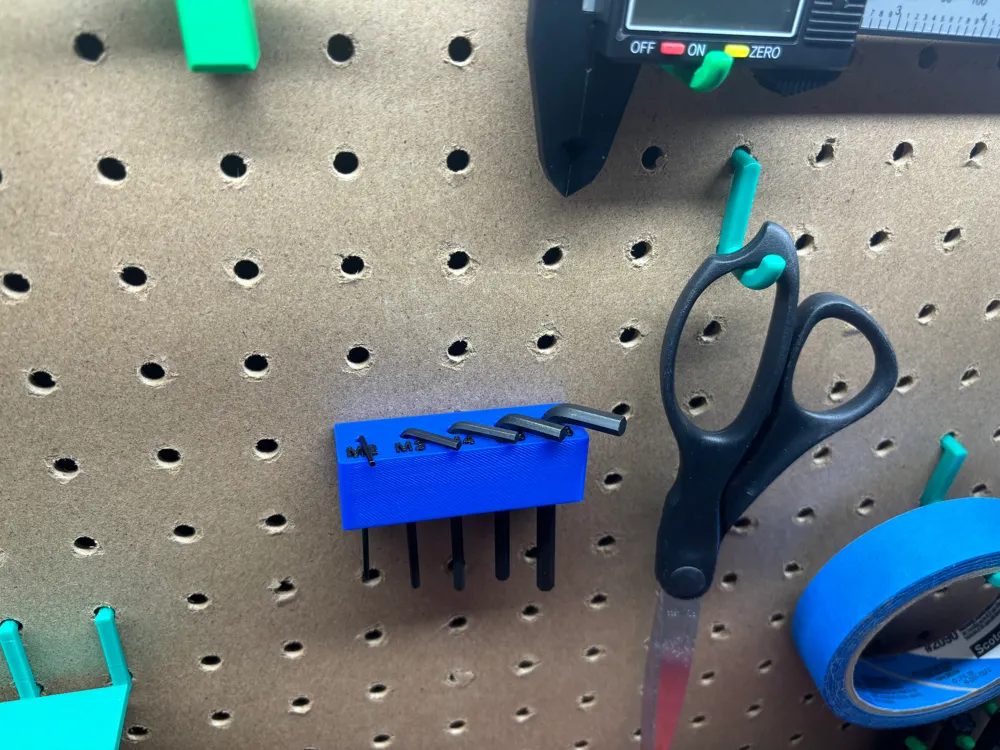 Allen Key Pegboard Holder - M2-M6 Remixed by MD - MakerWorld