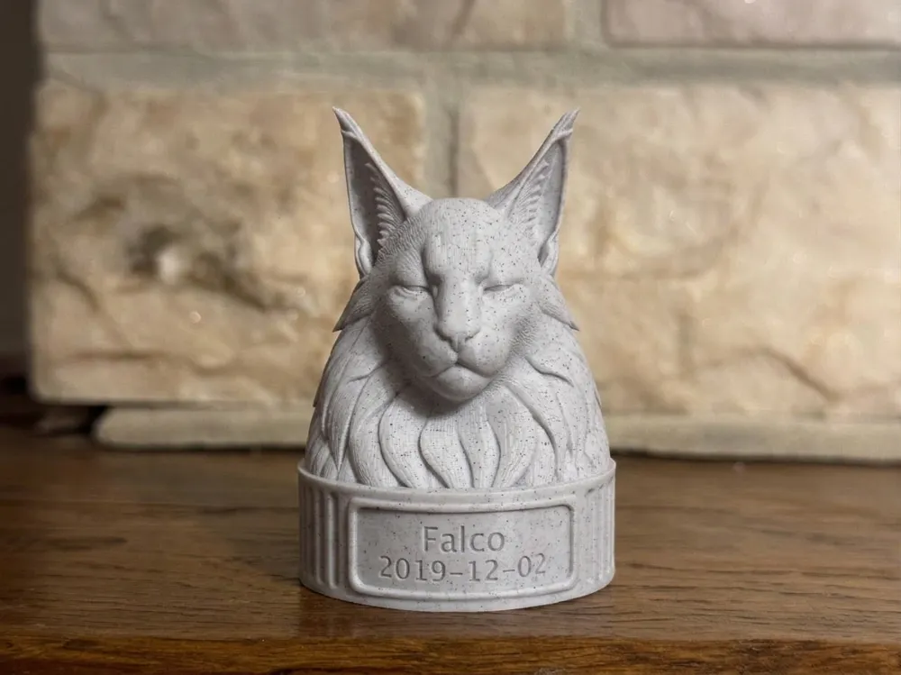 Maine Coon Head Urn with Twist-Lock Bottom - Free 3D Print Model ...
