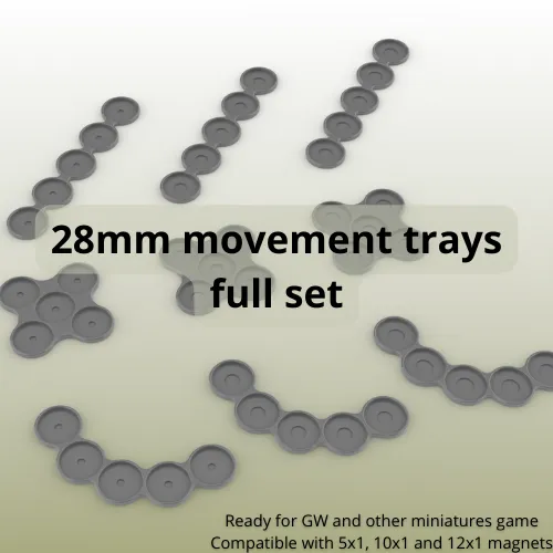 28mm bases movement trays for miniature games by Morf_90 - MakerWorld