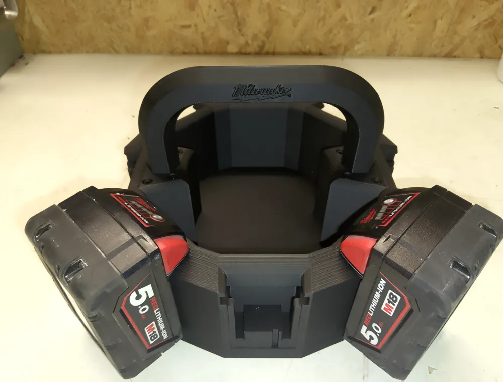 Work case suporting 8 Milwaukee M18 battery holder - Free 3D Print ...