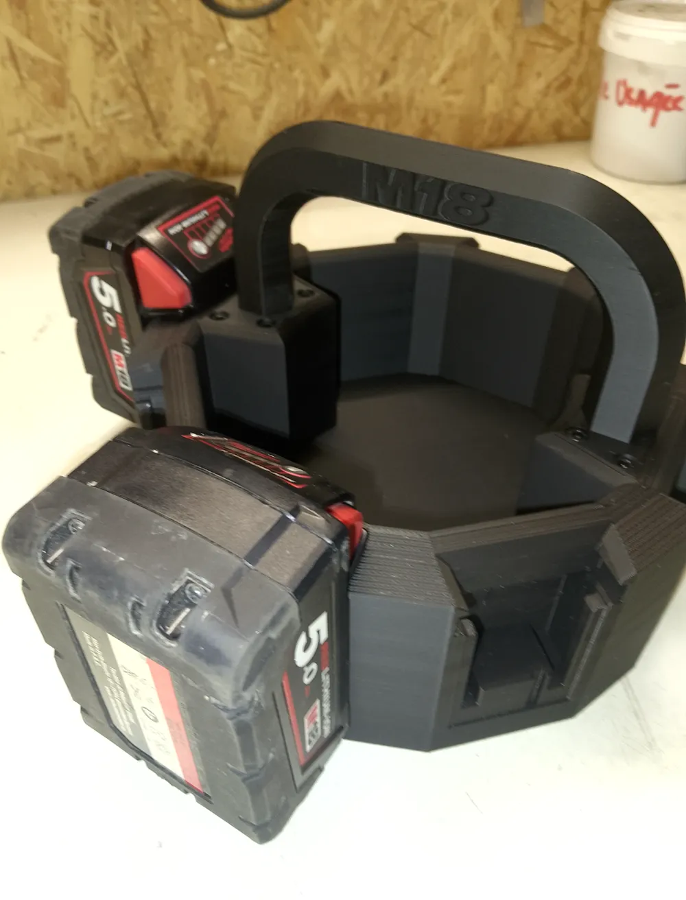 Work case suporting 8 Milwaukee M18 battery holder - Free 3D Print ...