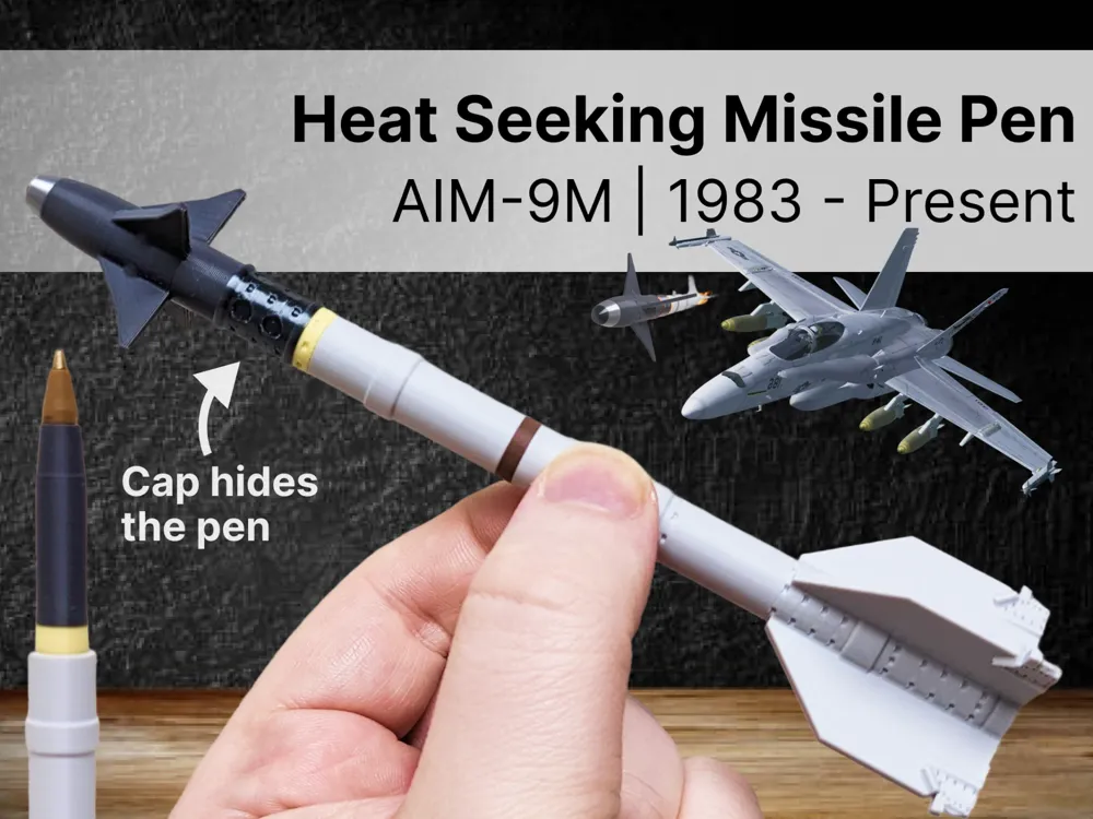 Heat Seeking Missile Pen | AIM-9M Sidewinder - Free 3D Print Model ...