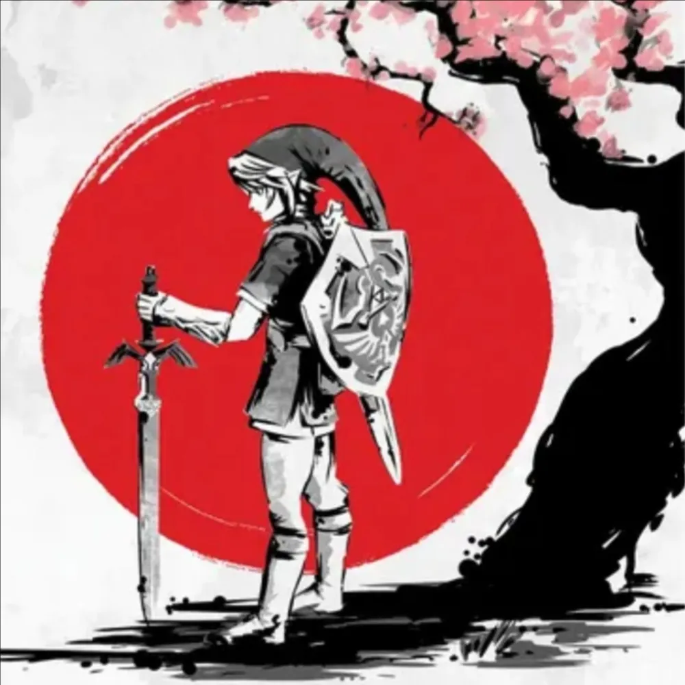 Link Zelda and red moon - Wall art by silverbwoyl - MakerWorld